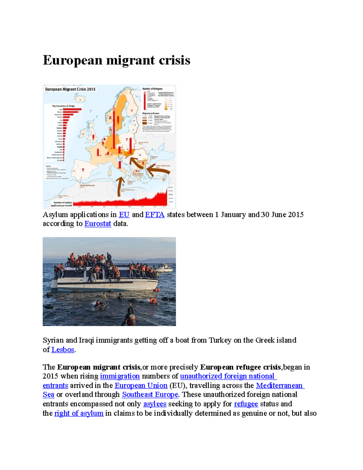 European migrant crisis - European migrant crisis Asylum applications ...