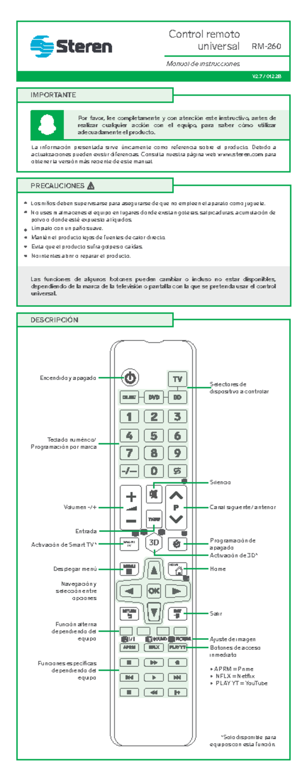 RM-260-instr - 1bzhsu - La información presentada sirve únicamente como ...