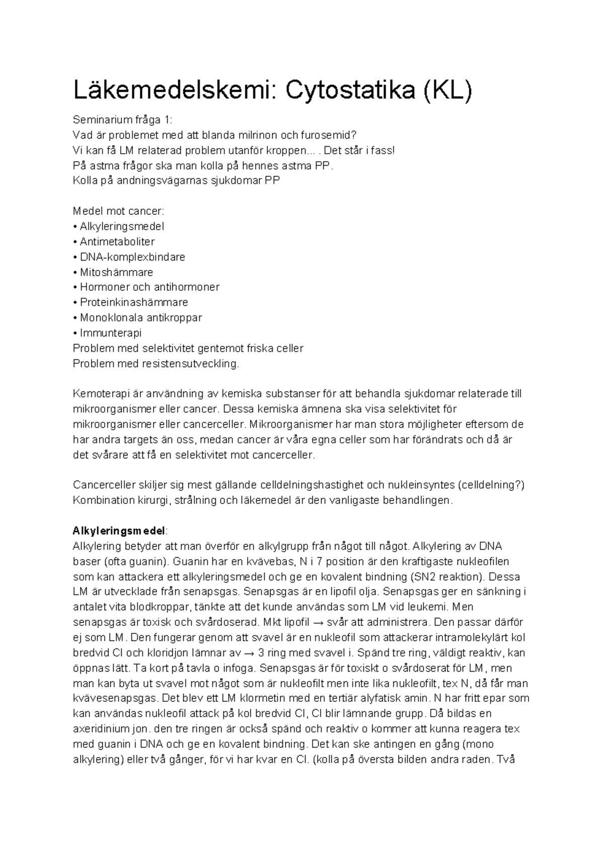 20-Läkemedelskemi-cytostatika (KL) - Läkemedelskemi: Cytostatika (KL ...