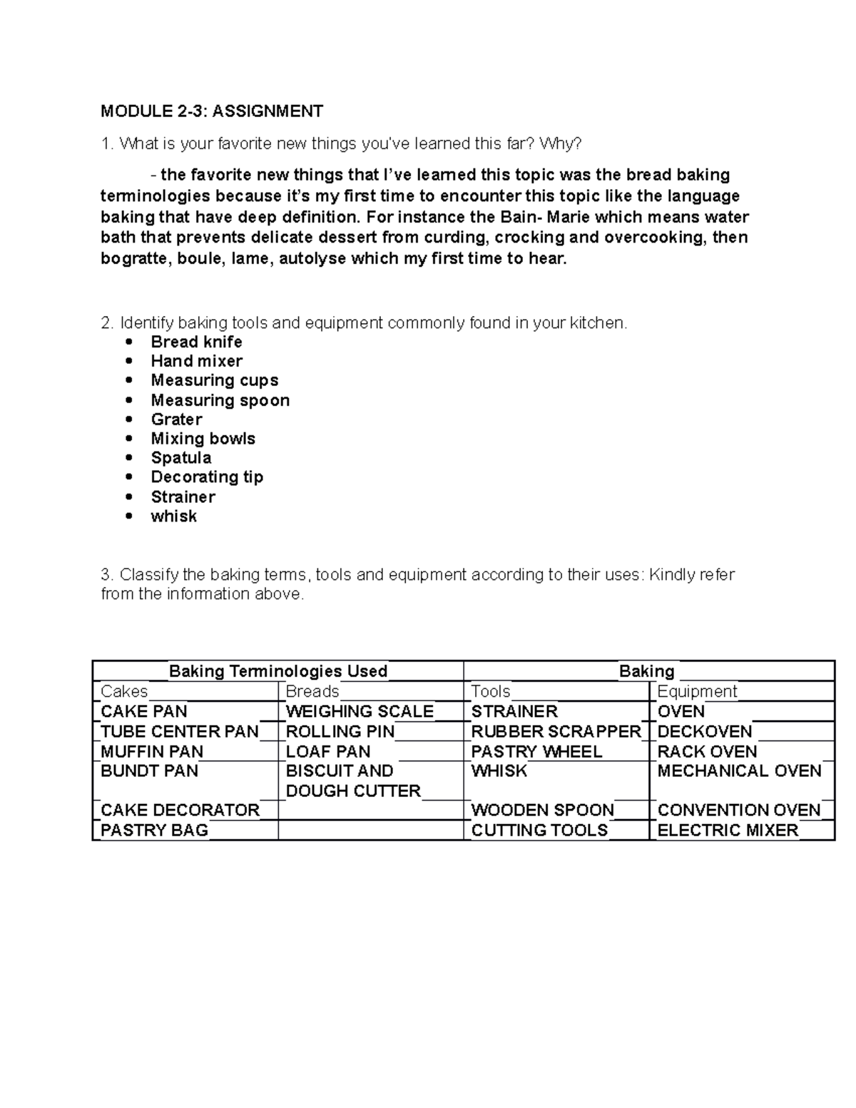 Module 2-3 Assignment - MODULE 2-3: ASSIGNMENT What is your favorite ...