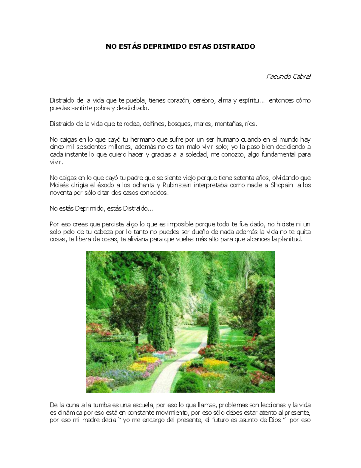 NO Estás Deprimido Estas Distraido - NO ESTÁS DEPRIMIDO ESTAS DISTRAIDO Facundo Cabral Distraído ...