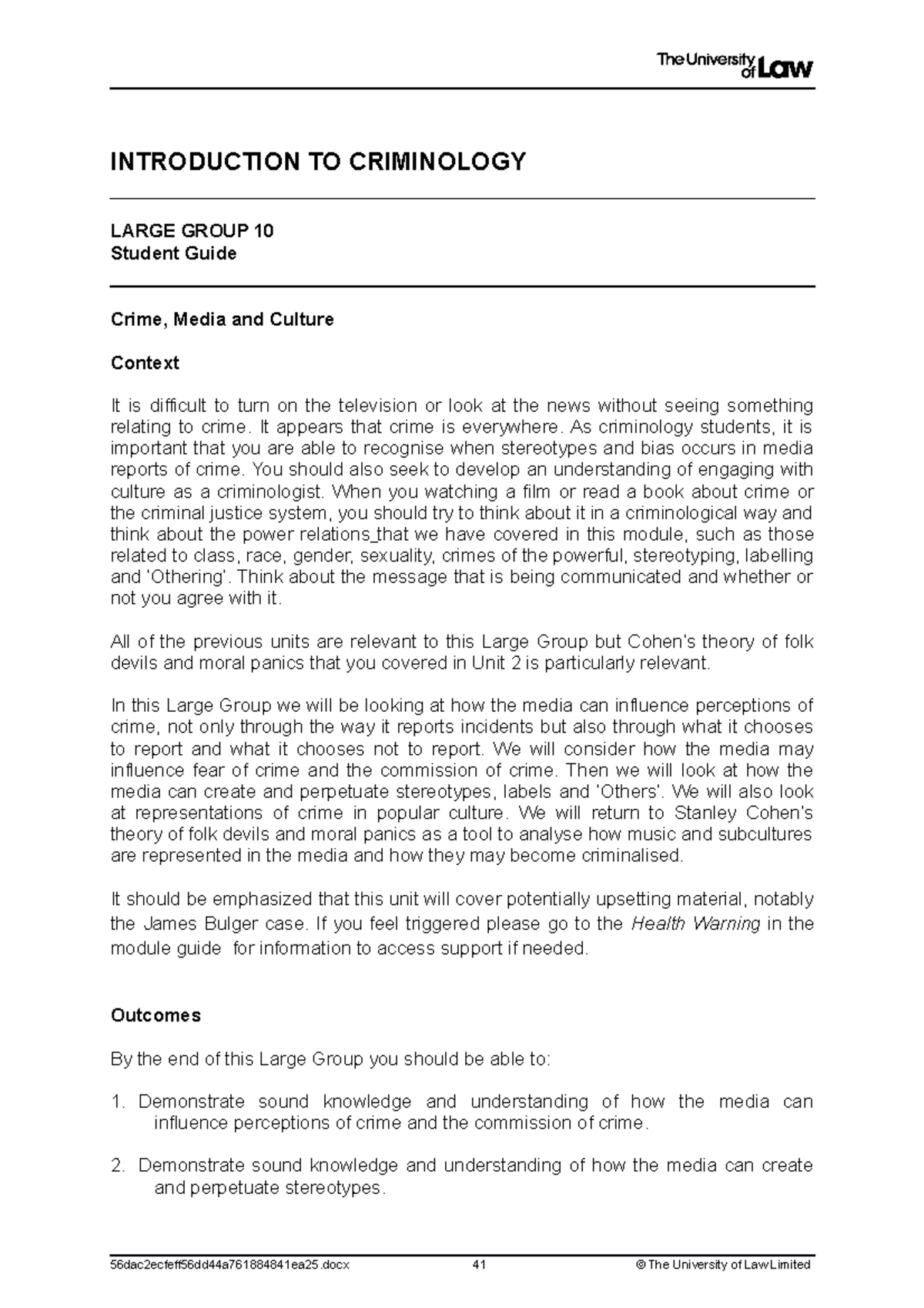 Intro TO CRIM LG Student Guide 10 - INTRODUCTION TO CRIMINOLOGY LARGE ...