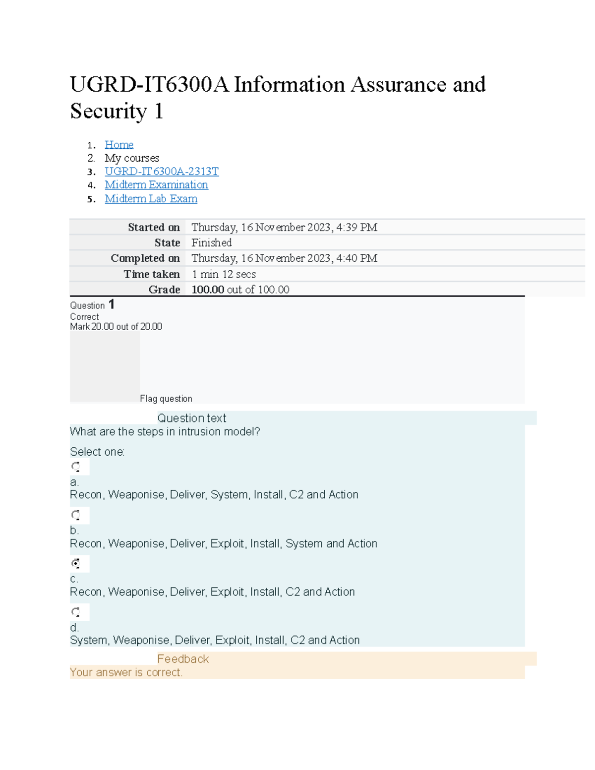 UGRD-IT6300A Information Assurance and Security 1 Midterm Lab Exam - UGRD-IT6300A Information ...
