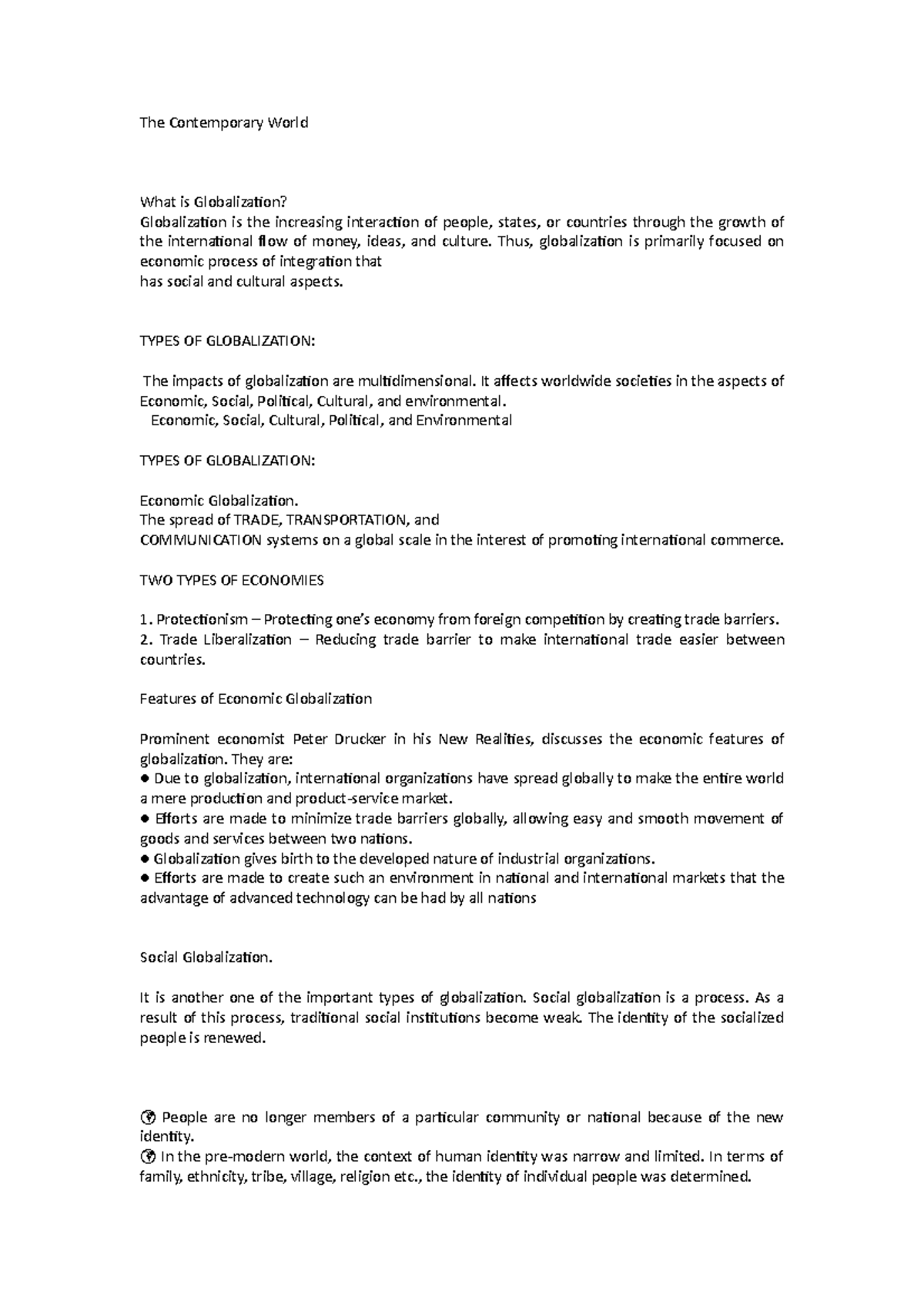 The Contemporar - Different Types of Globalization - The Contemporary ...