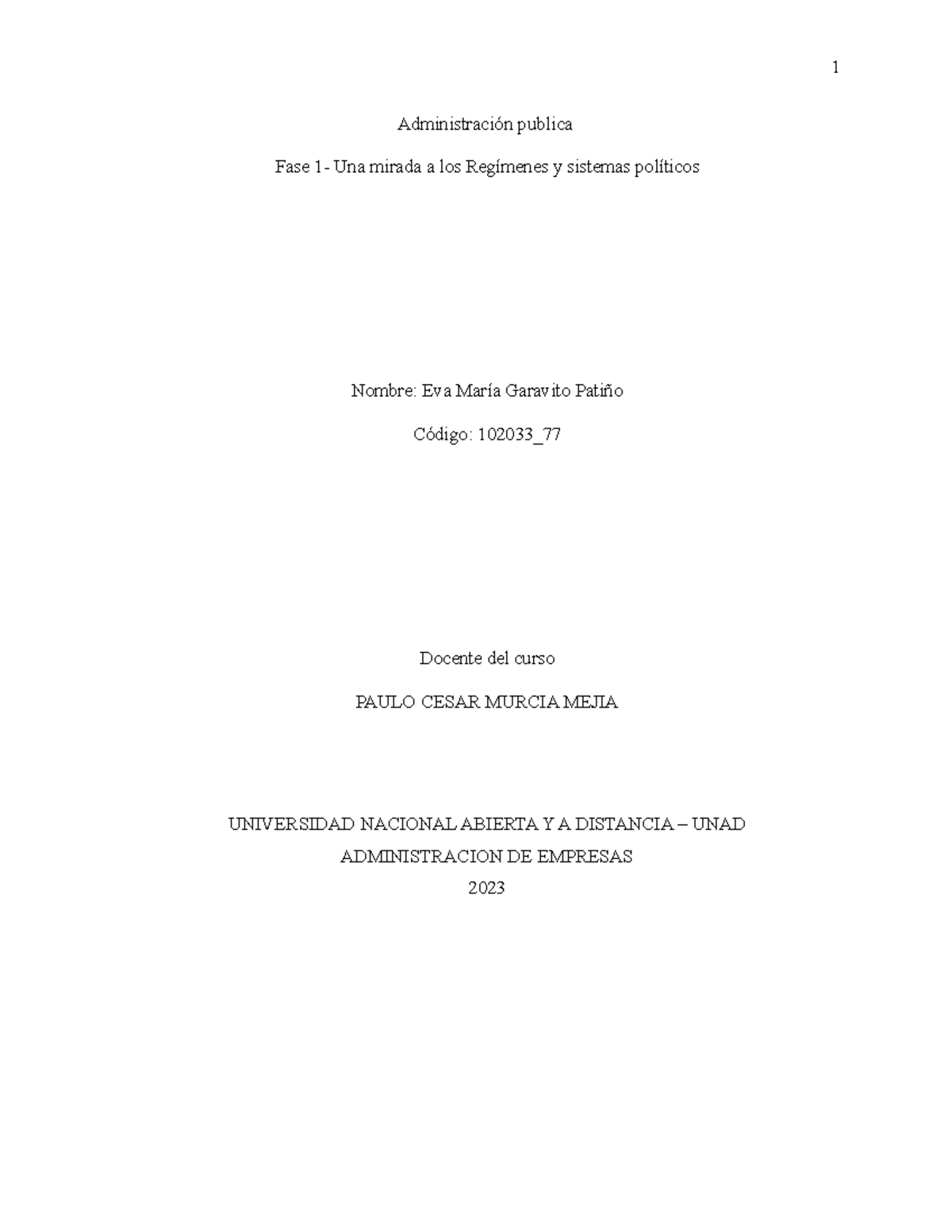 FASE 1 Eva Maria Garavito - Administración publica Fase 1- Una mirada a ...