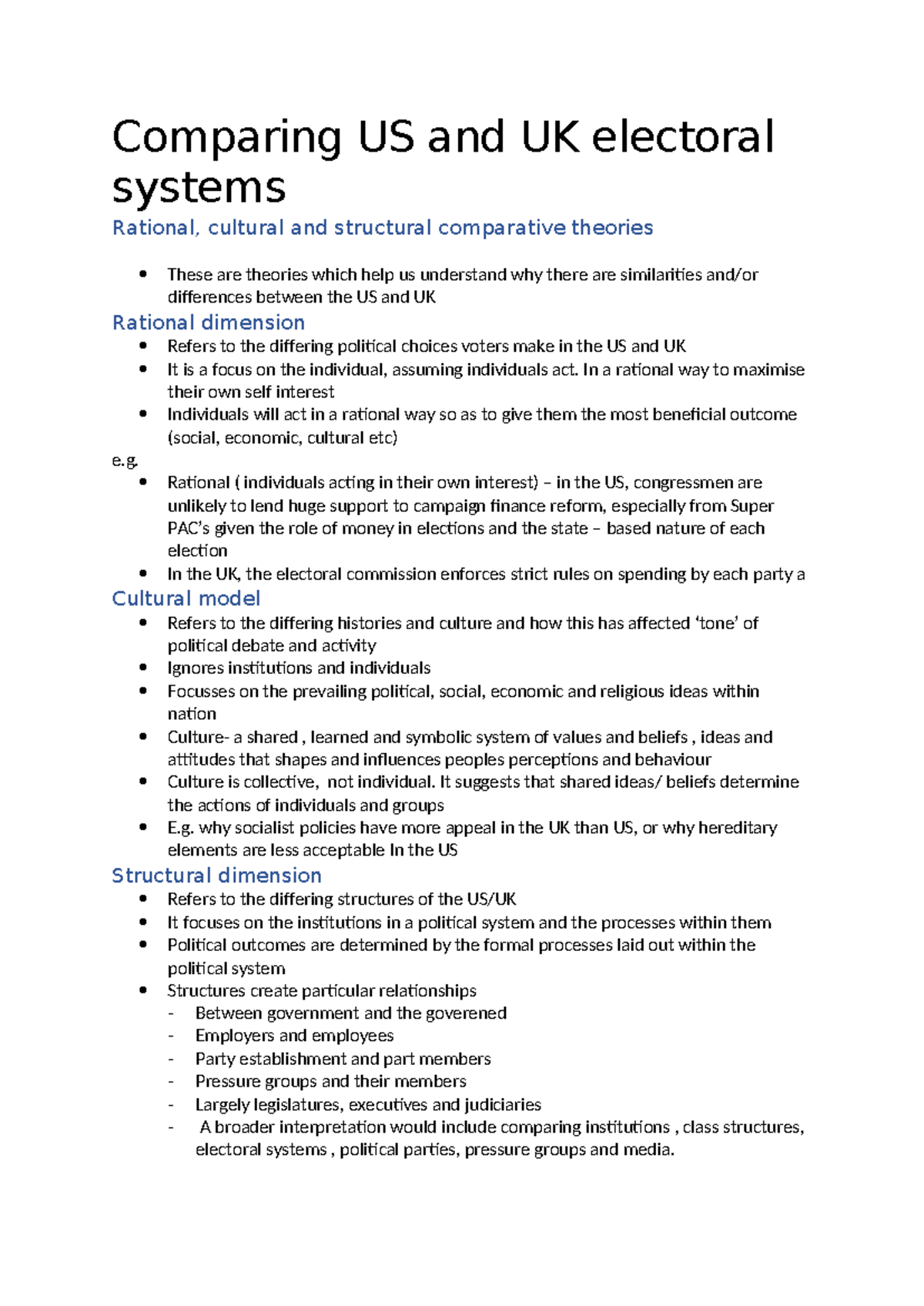 Comparing US and UK electoral systems - Comparing US and UK electoral ...