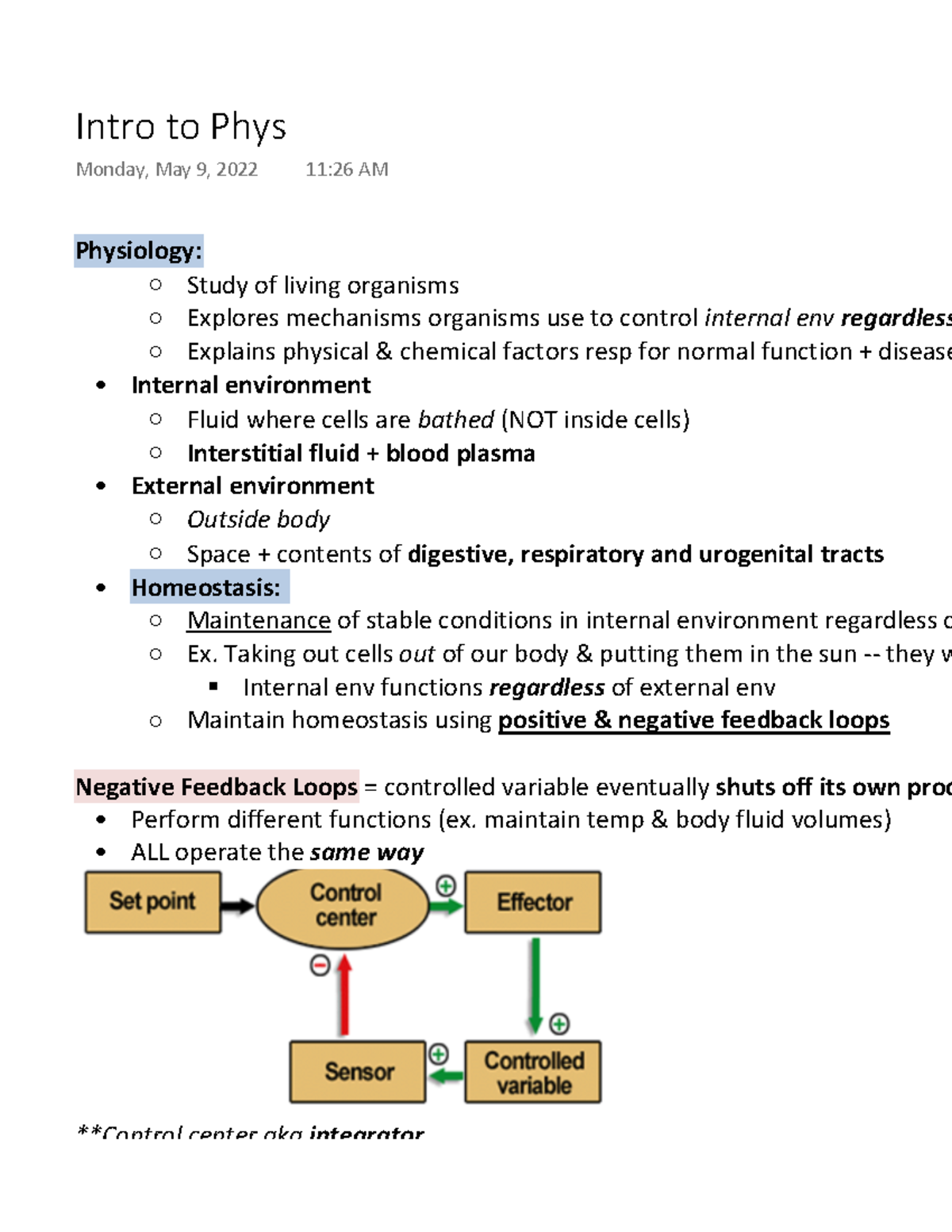 Intro Homeostasis - Physiology: Study of living organisms Explores ...