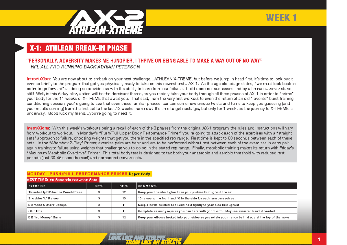 Toaz - X-1: ATHLEAN BREAK-IN PHASE “PERSONALLY, ADVERSITY MAKES ME ...