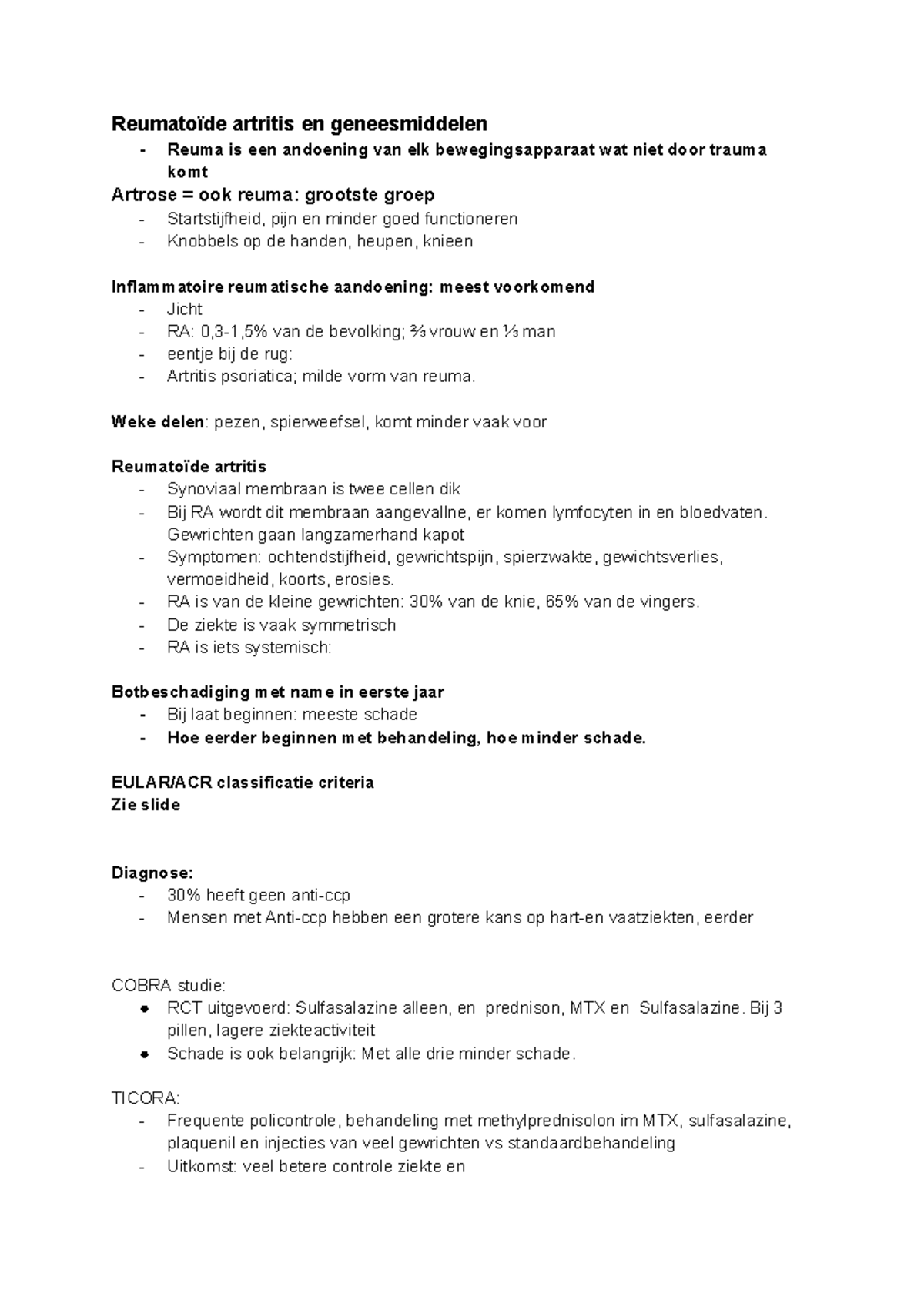 Expertcollege Reumatoide artritis en geneesmiddelen - Reumatoïde ...
