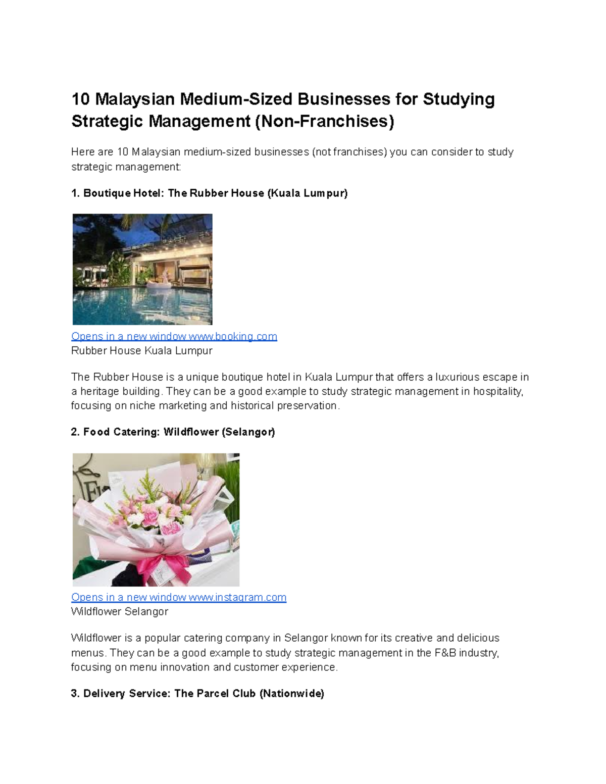 10 Malaysian Medium Sized Businesses For Studying Strategic Management