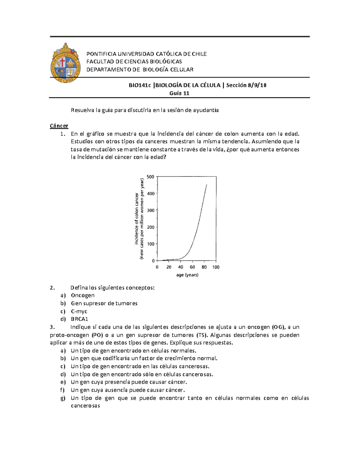 Guía+Ayudantía+11 - guia ejercicios biologia de la celula - Warning: TT: undefined function: 32 ...