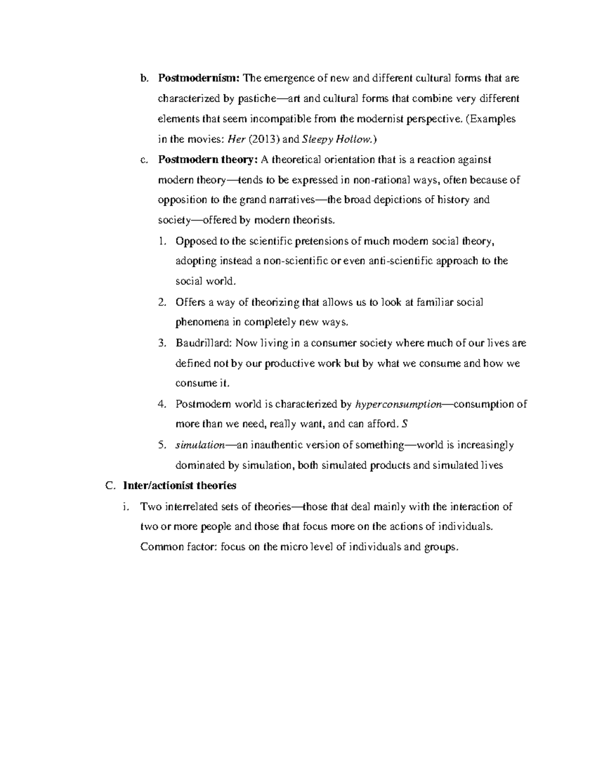 Week 2 notes 12 - b. Postmodernism: The emergence of new and different ...