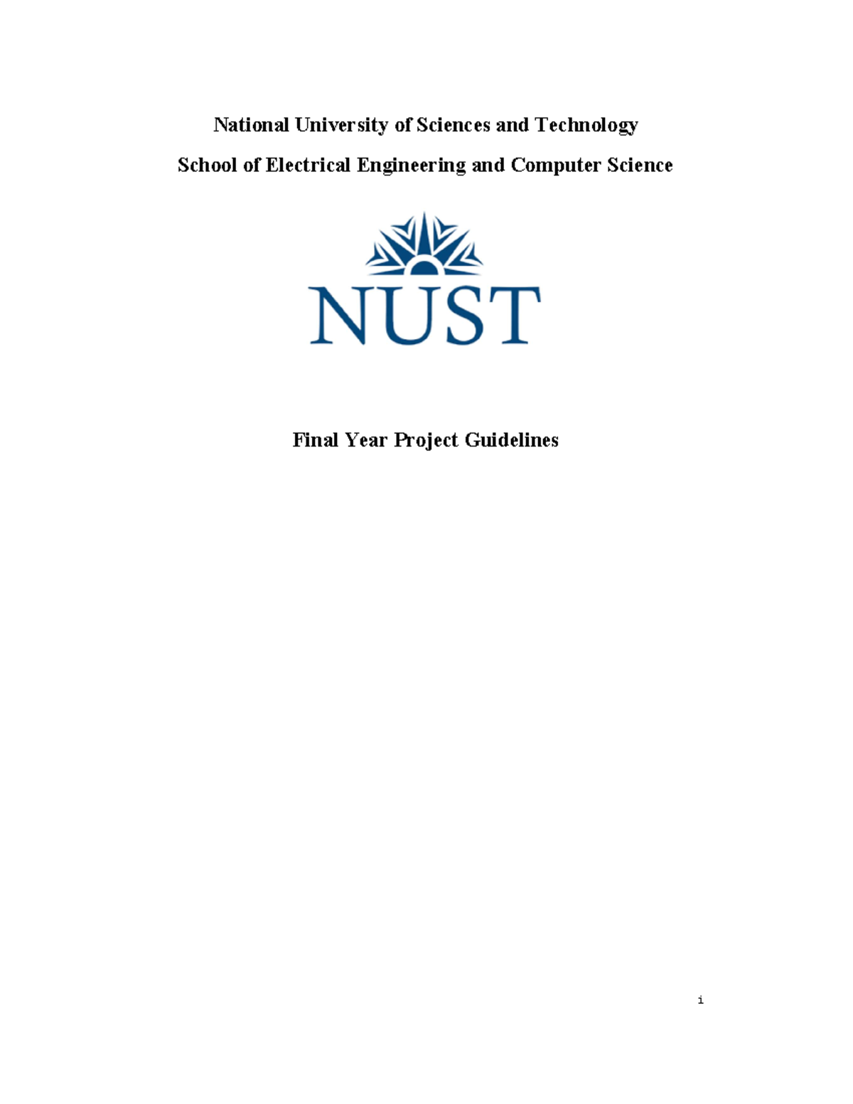 FYP Guidelines-Nust - Nust - i National University of Sciences and ...