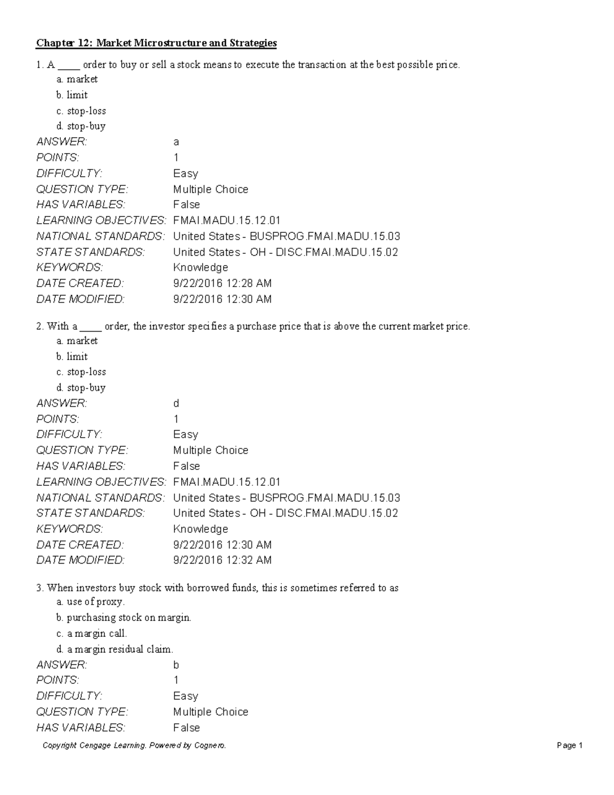 Chapter 12 Market Microstructure and Strategies - 1. A ____ order to ...