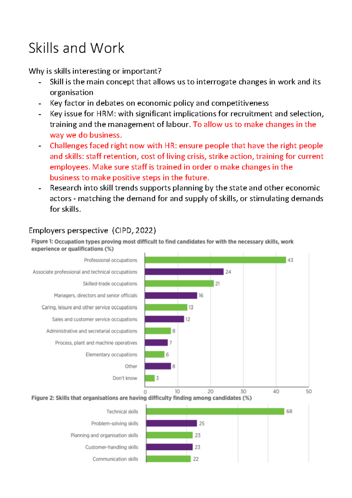 Skills and Work - lecture notes with own comments - Why is skills ...