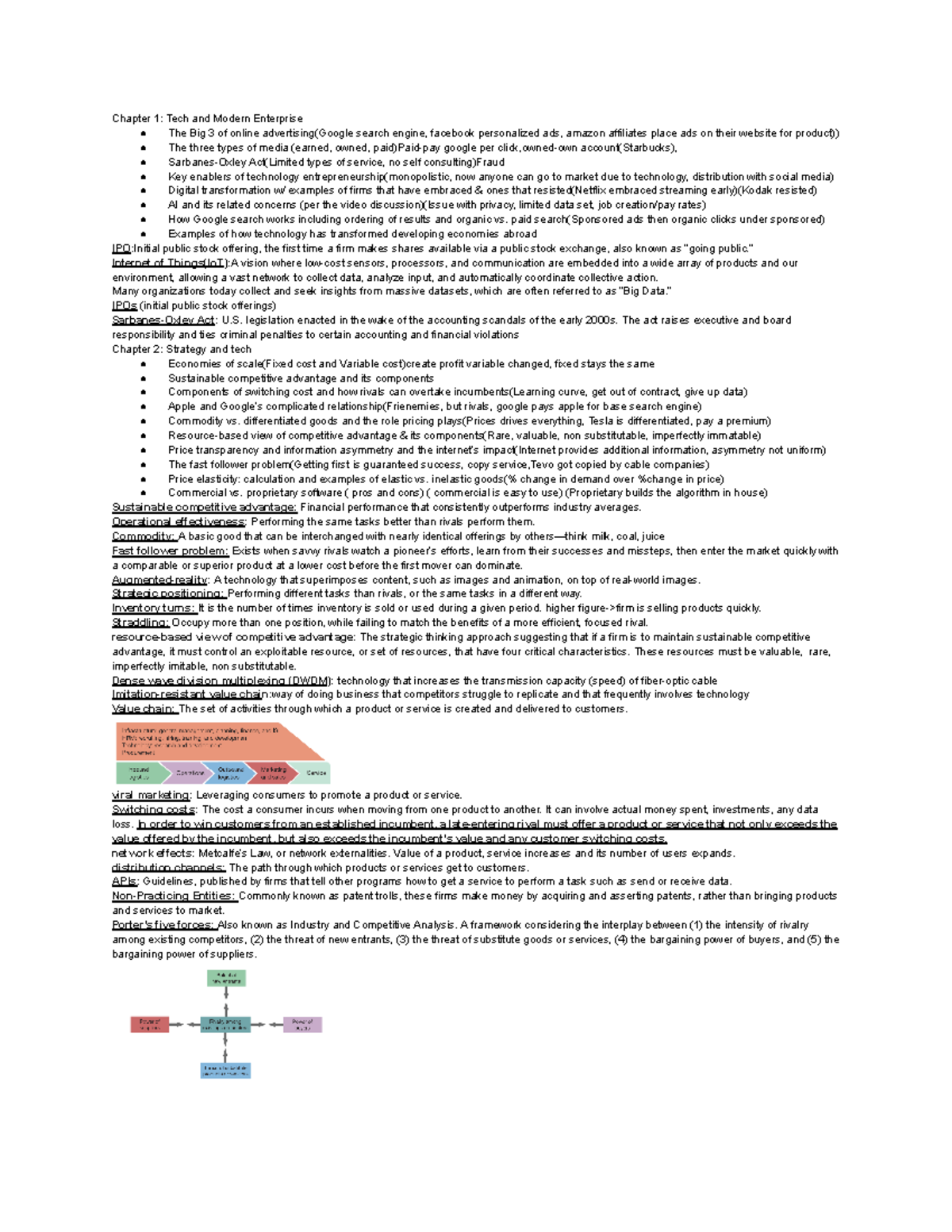 Management Cheat Sheet - Chapter 1: Tech and Modern Enterprise The Big ...