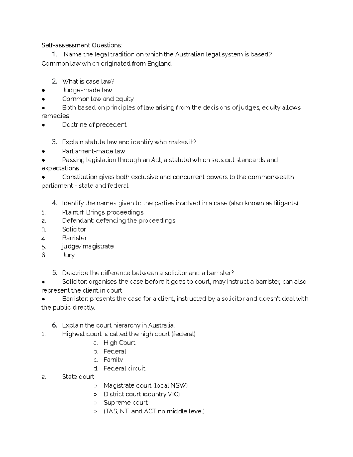 ACCG2051 Business CORP W2 SELF Assessment Q - Self-assessment Questions ...
