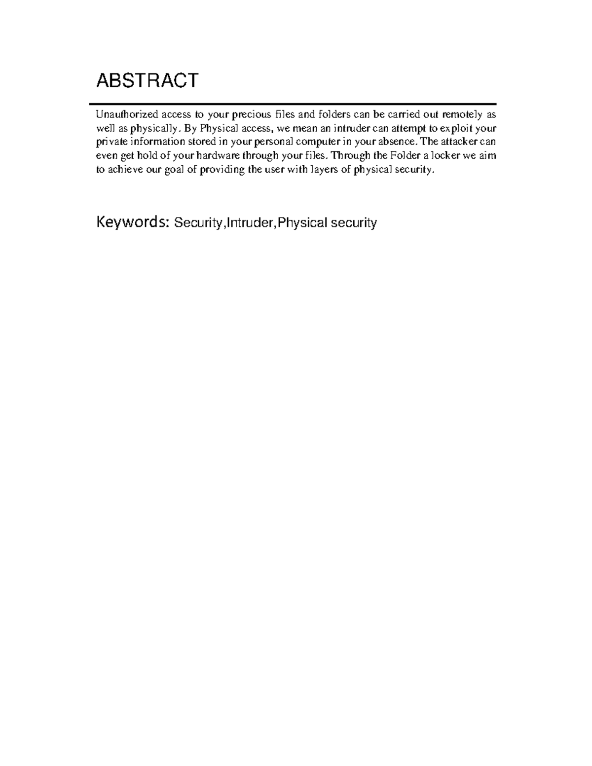 Folder Encrypter Document 4 - ABSTRACT Unauthorized access to your ...