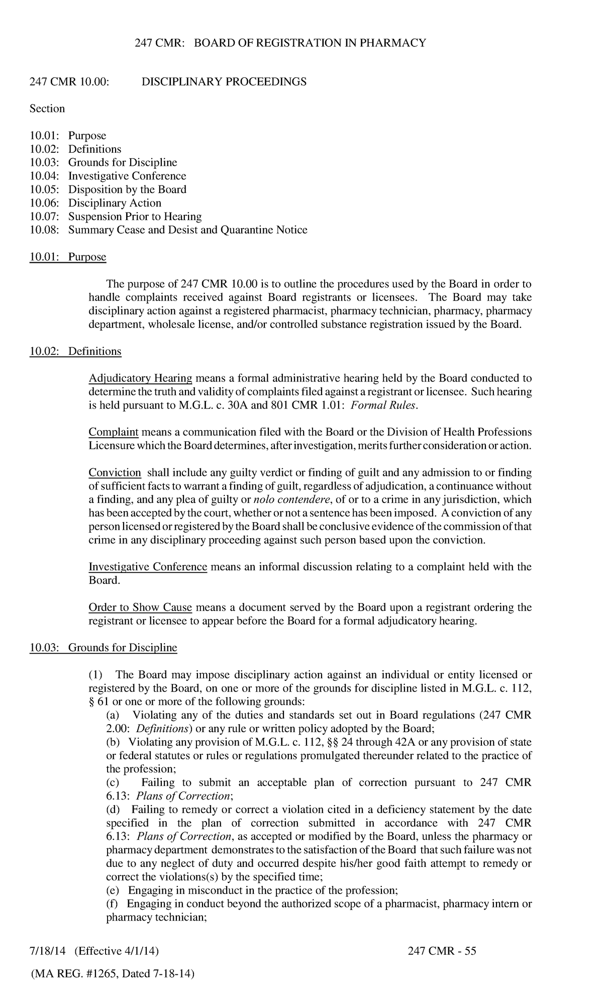 247CMR10 - This Document will help understand aspects of MA state ...