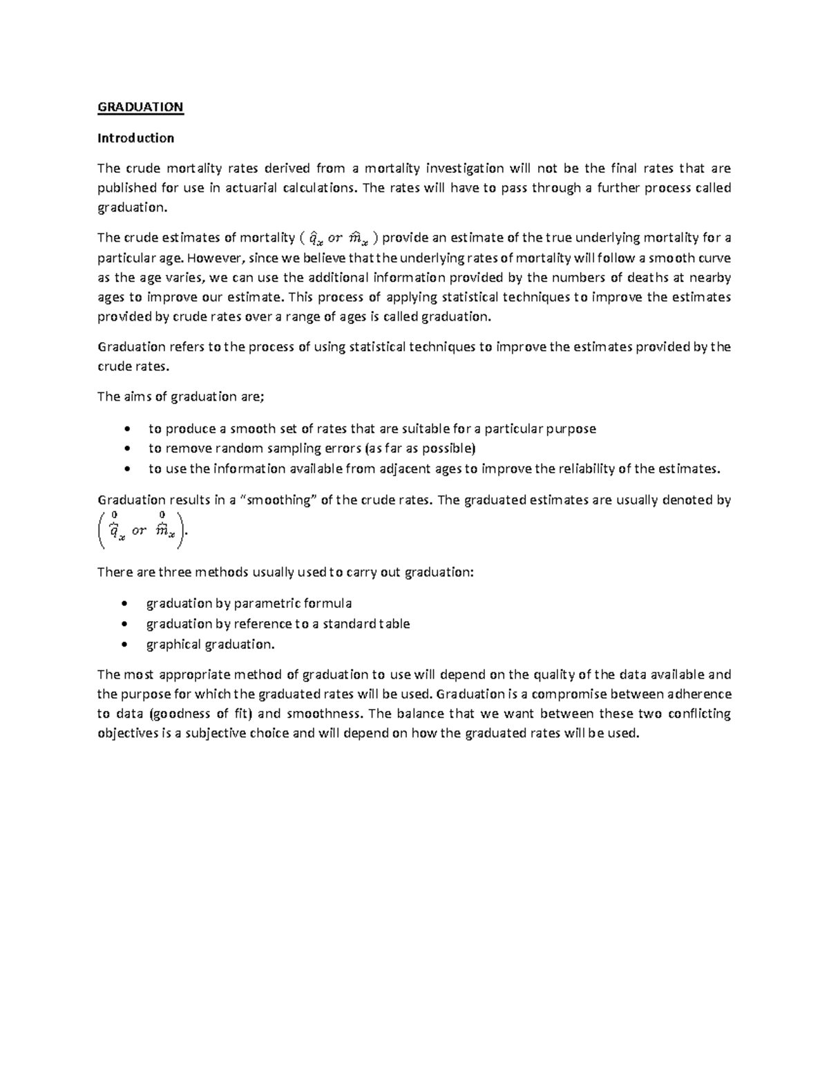 ACS 301 Topic 5-Graduation - GRADUATION Introduction The crude ...