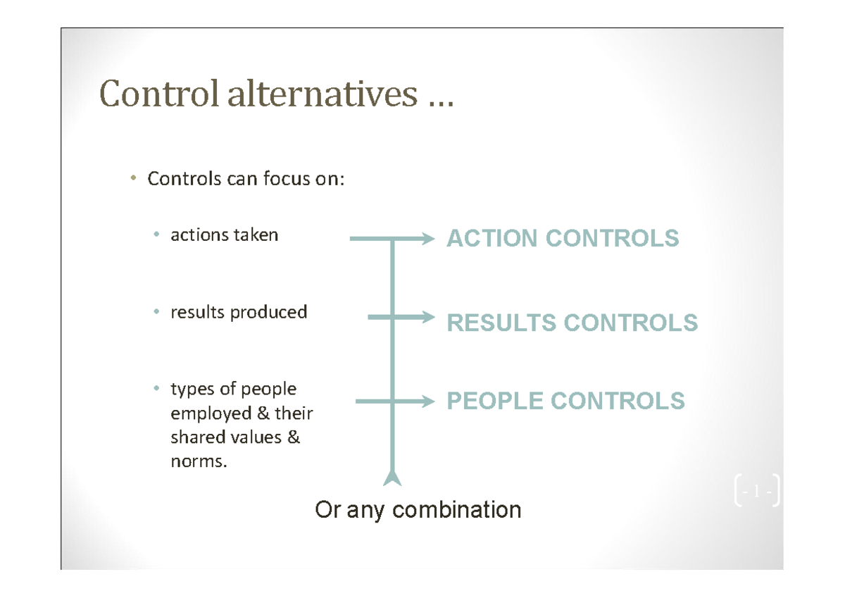 Slides lecture 1 part 2 - Ch 2-3 Control types - Control alternatives ...