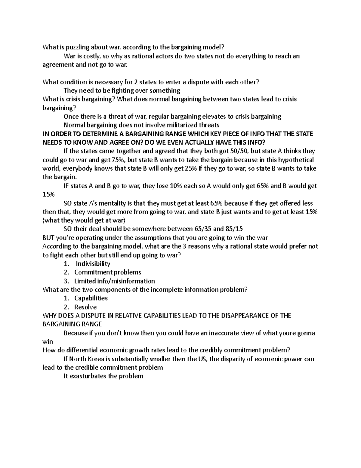 Iaff discussion 10 - What is puzzling about war, according to the ...