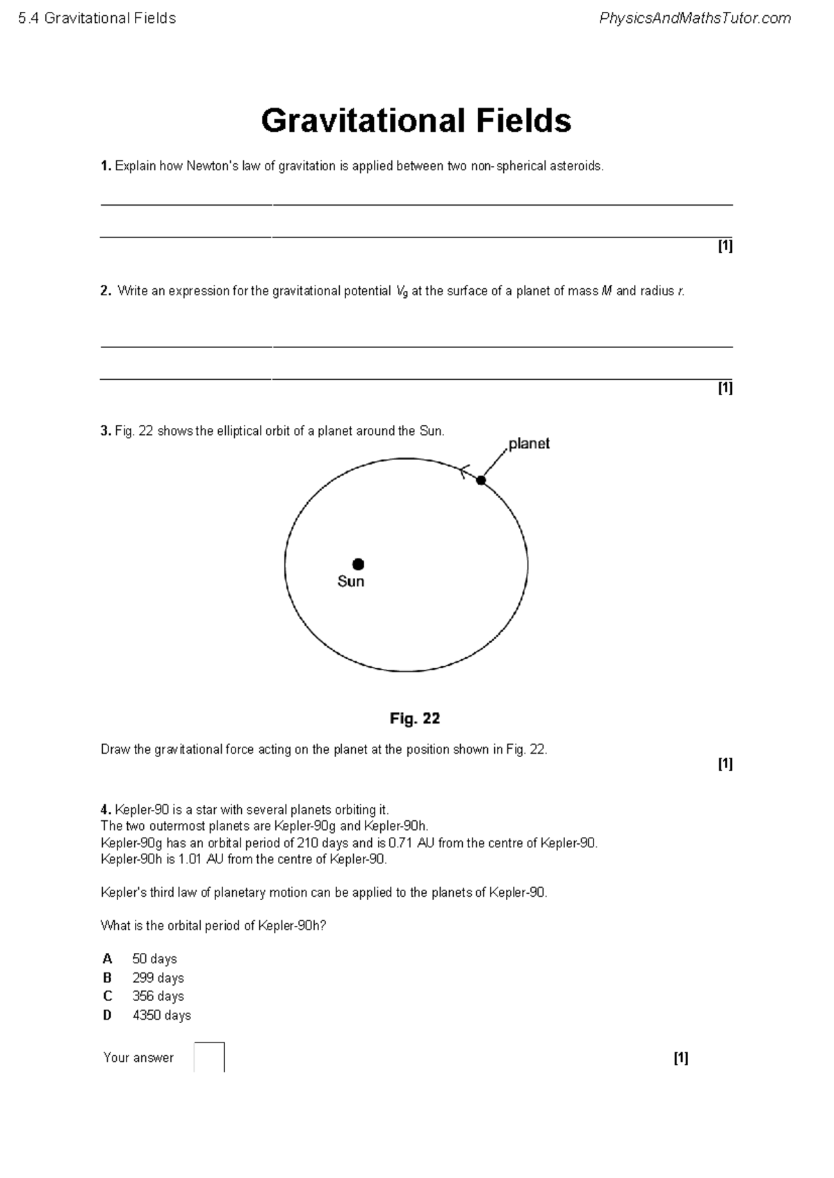 5.4 Gravitational Fields QP - Gravitational Fields Explain how Newton’s ...