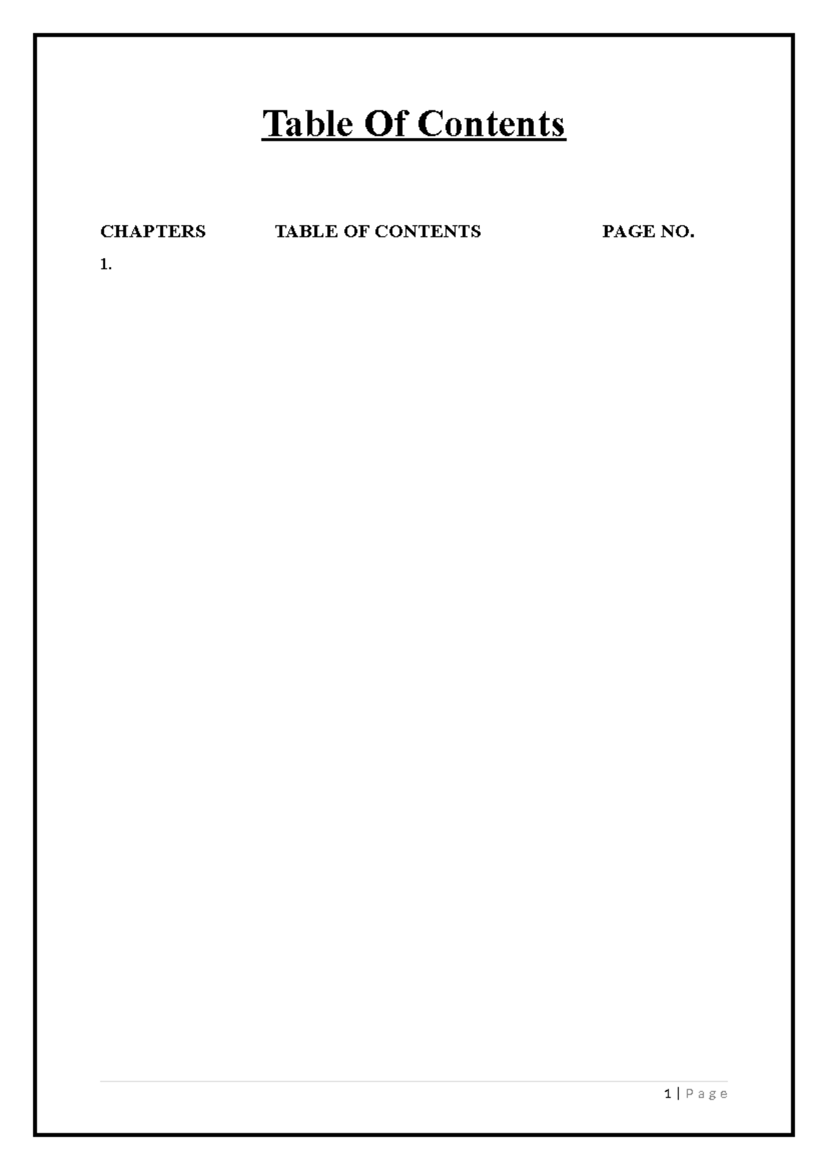 Minor Project CRM - yes - Table Of Contents CHAPTERS TABLE OF CONTENTS ...