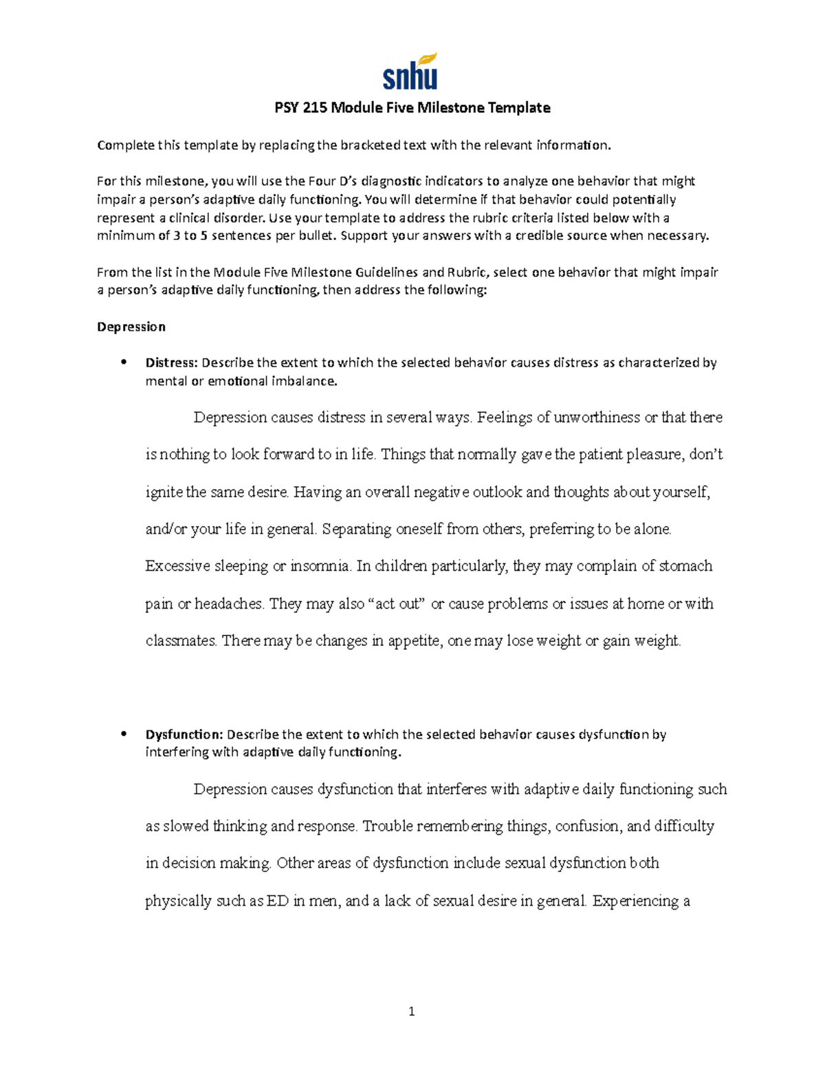 PSY 215 Module Five Milestone 2-3-2022 - PSY 215 Module Five Milestone ...