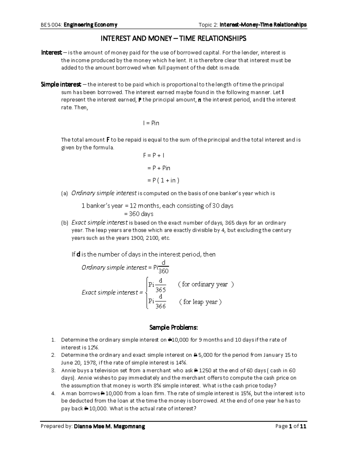 Chapter-2 Interest-and-Money-Time-Relationships - BES 004: Engineering ...