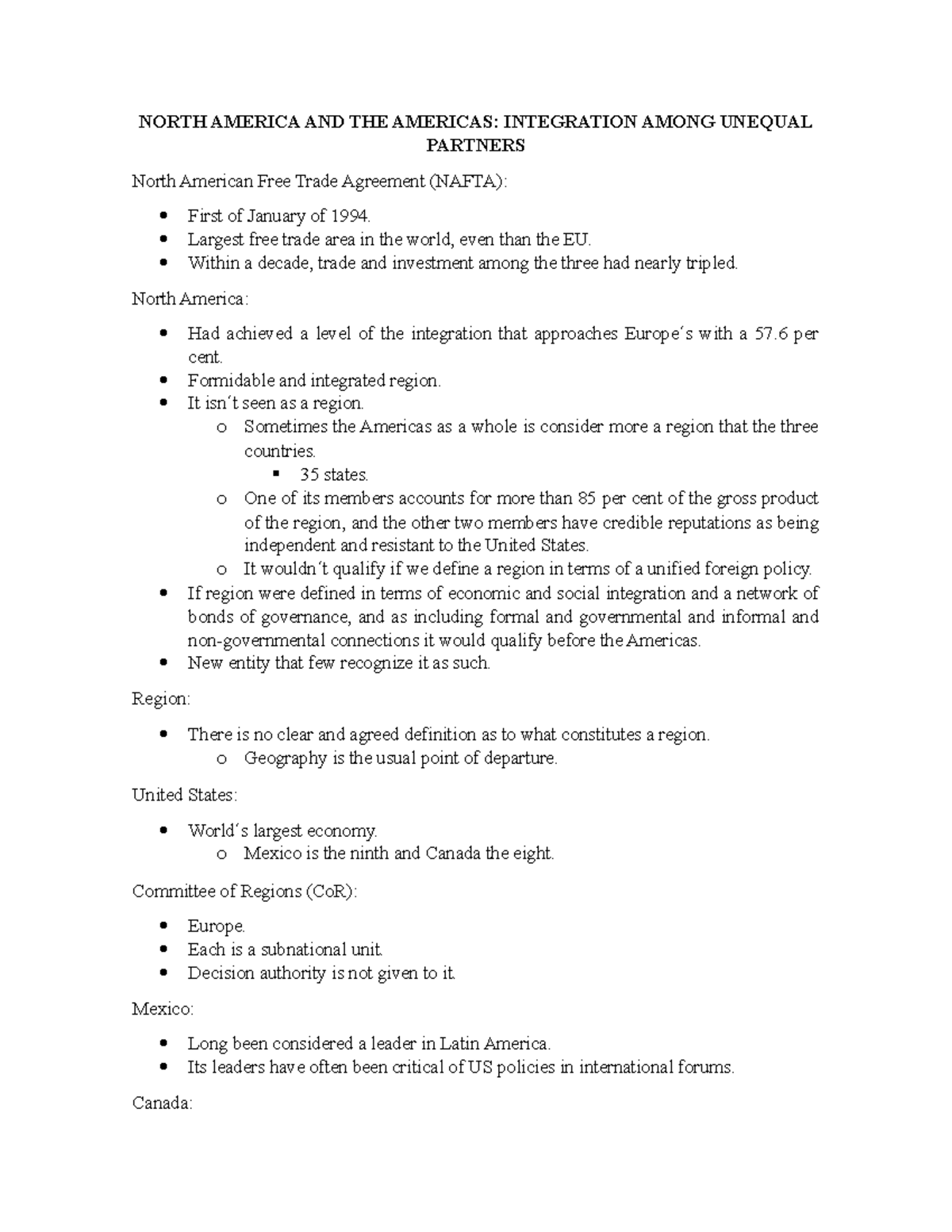 North America AND THE Americas - NORTH AMERICA AND THE AMERICAS ...