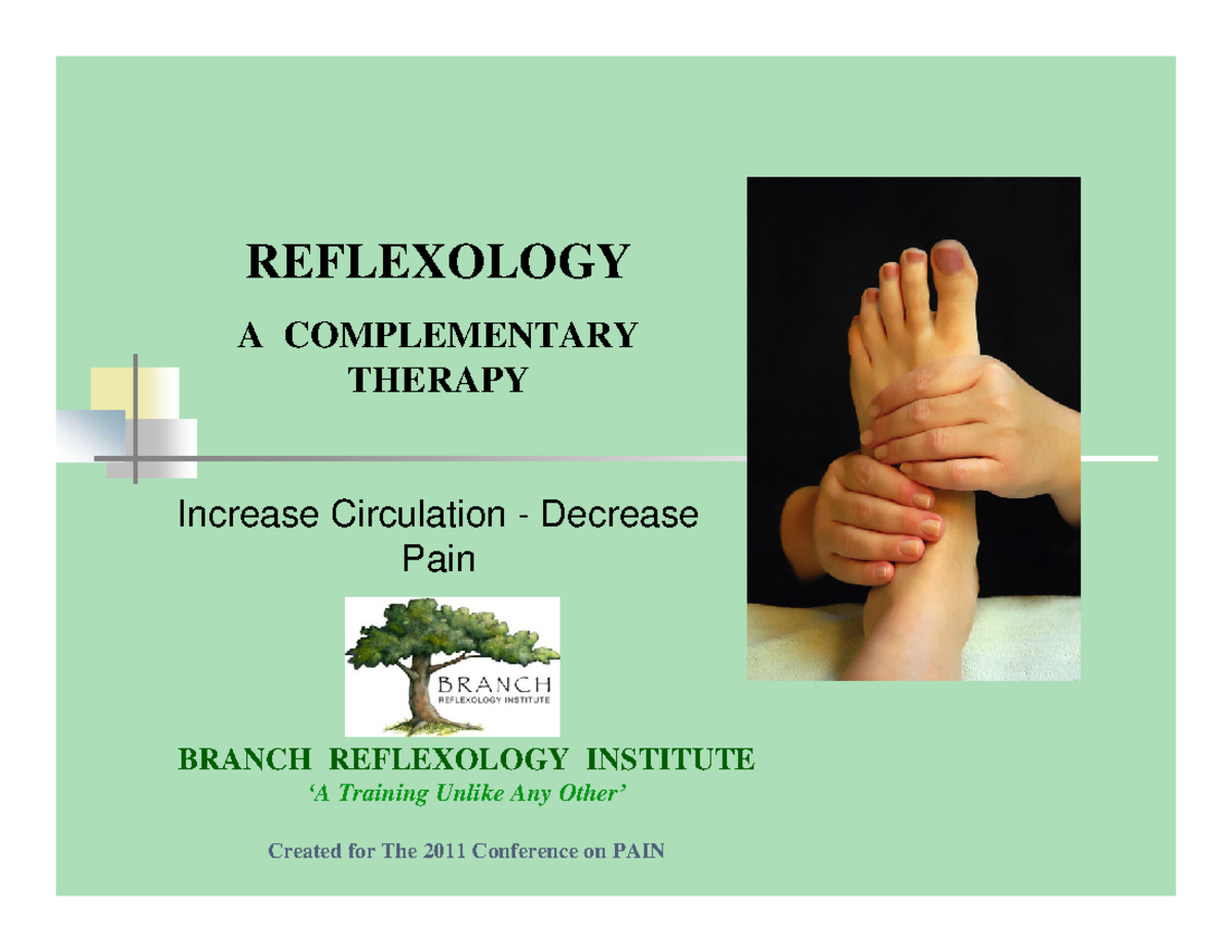 03. Reflexology a Complementary Therapy (Power Point Presentation ...
