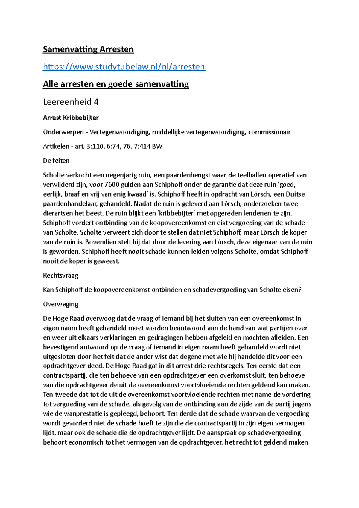 Samenvatting arresten Sabine Raab - Samenvatting Arresten studytubelaw ...