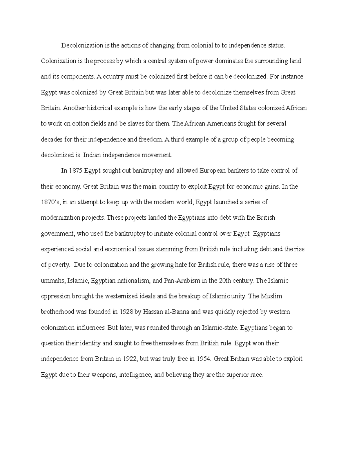 Decolonization independence essay history - Decolonization is the ...