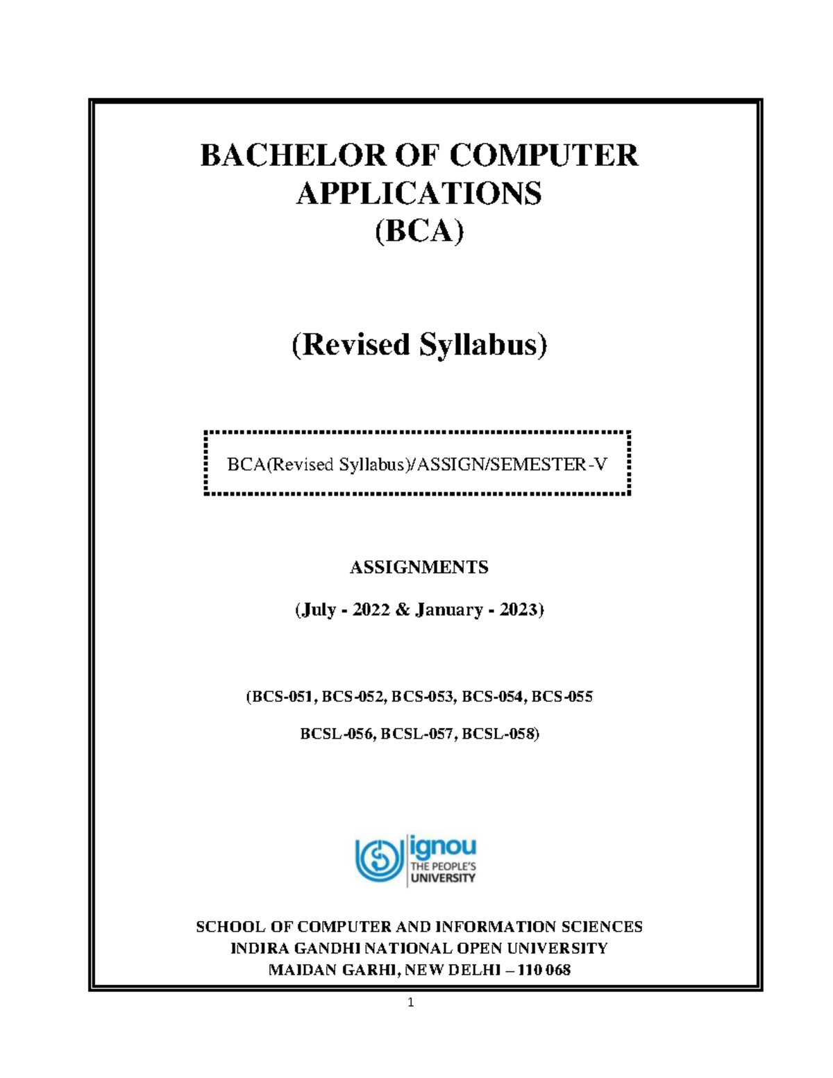 Final BCA Semester-V 2022-23 - BACHELOR OF COMPUTER APPLICATIONS (BCA ...