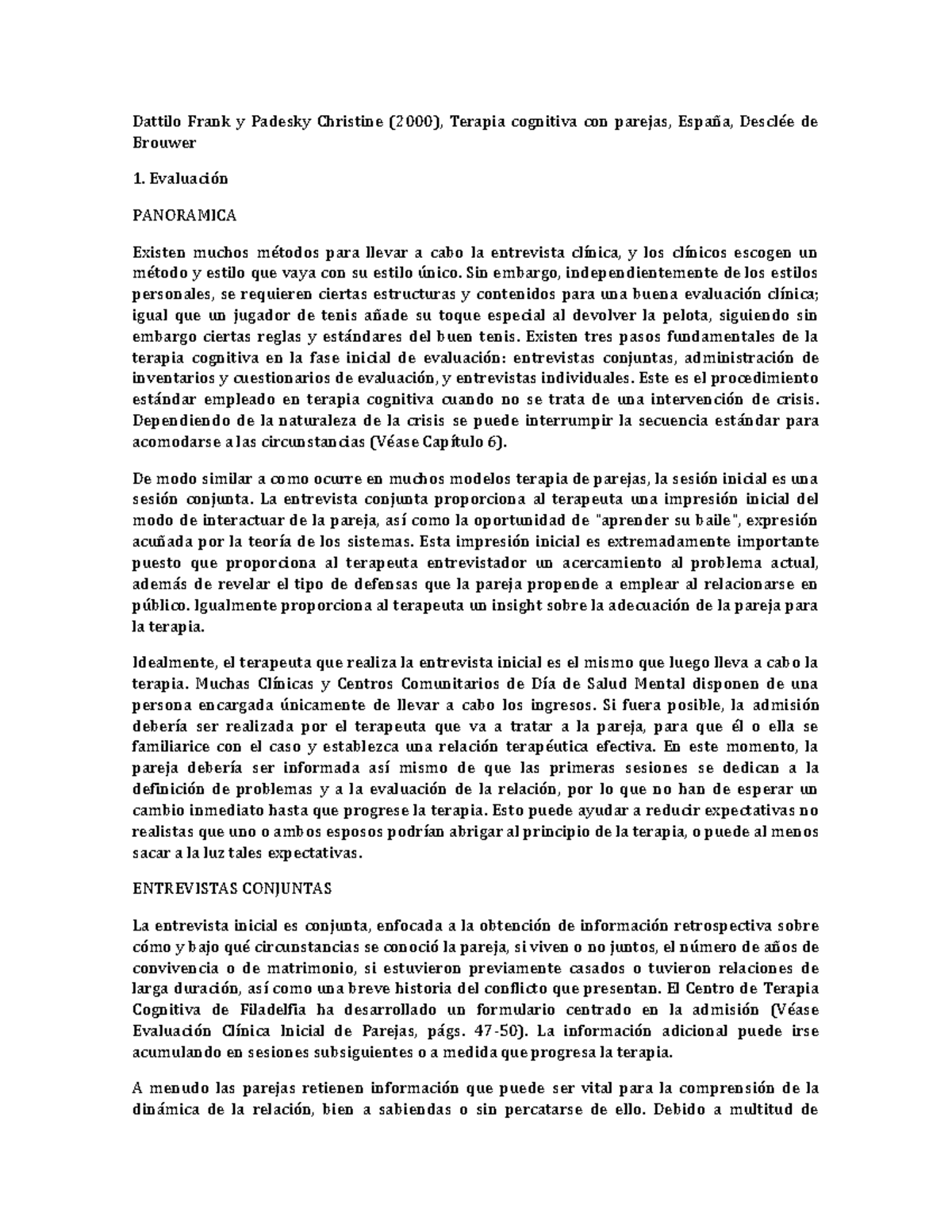 Terapia Cognitiva CON Parejas Dattilo Frank y Padesky Christine ...