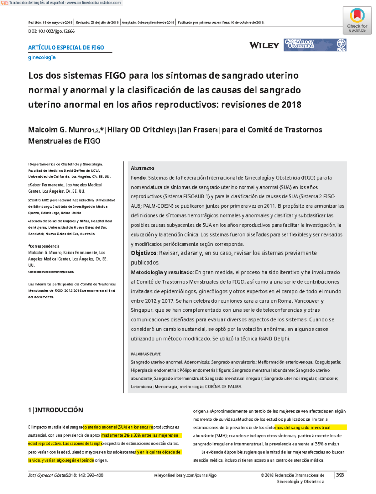 FIGO The two FIGO systems for normal and abnormal uterine 2018 ...