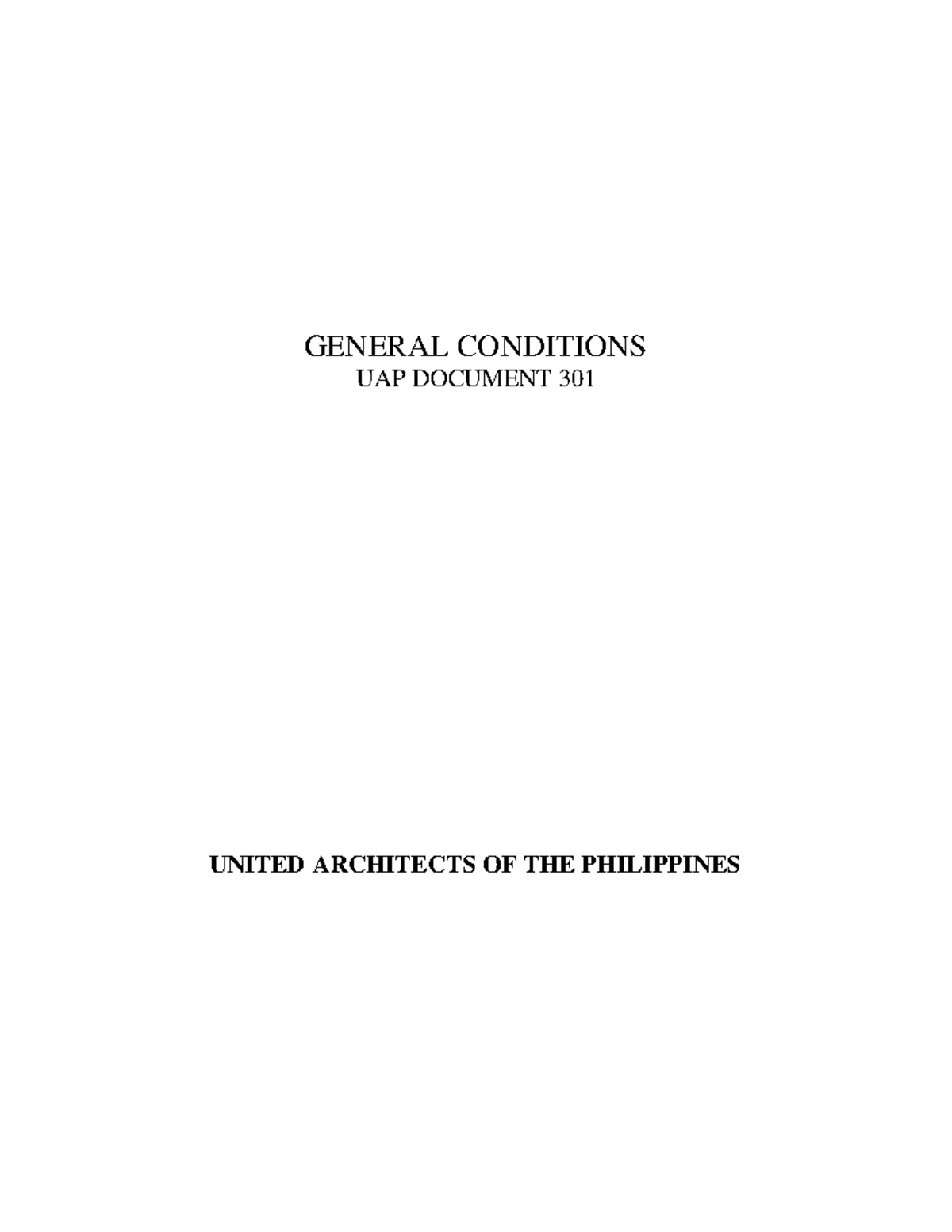 UAP-301 - ASDASF - GENERAL CONDITIONS UAP DOCUMENT 301 UNITED ...