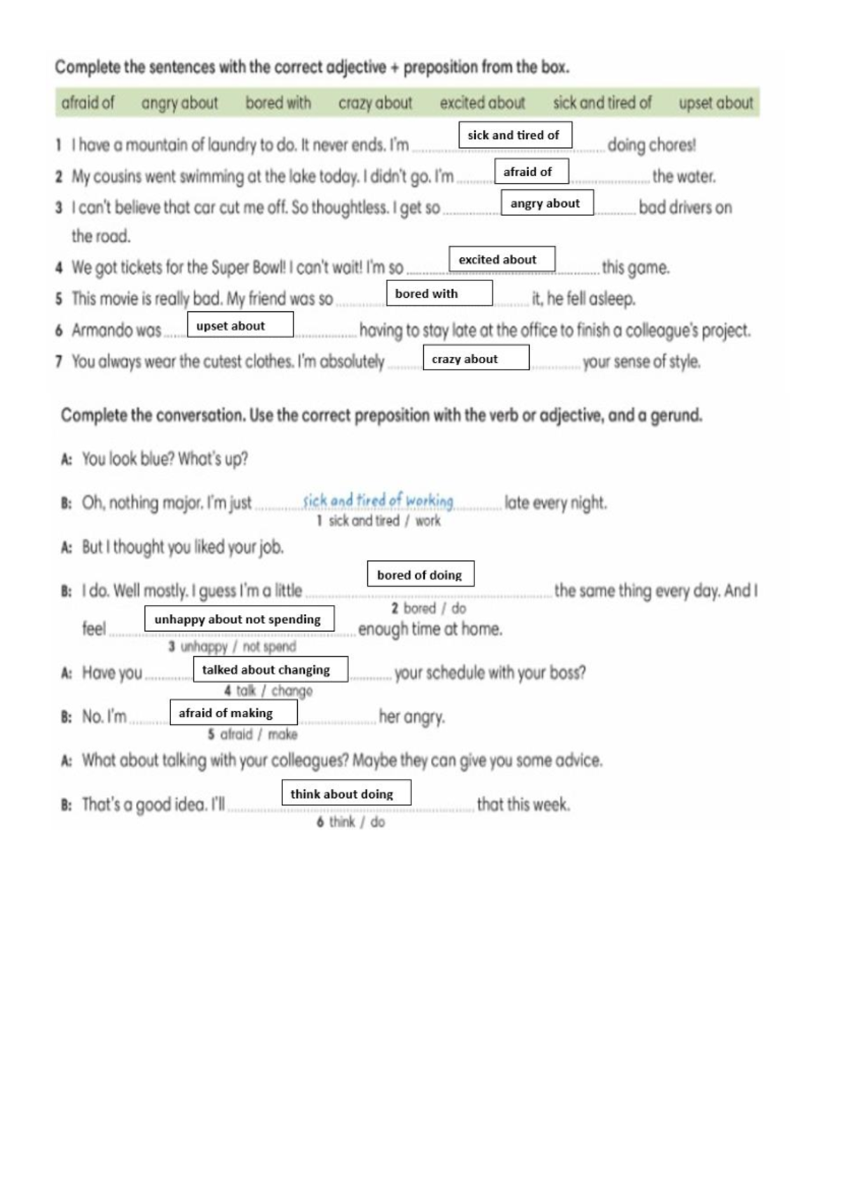 Activity 2 sise - Complete the sentences with the correct adjective ...