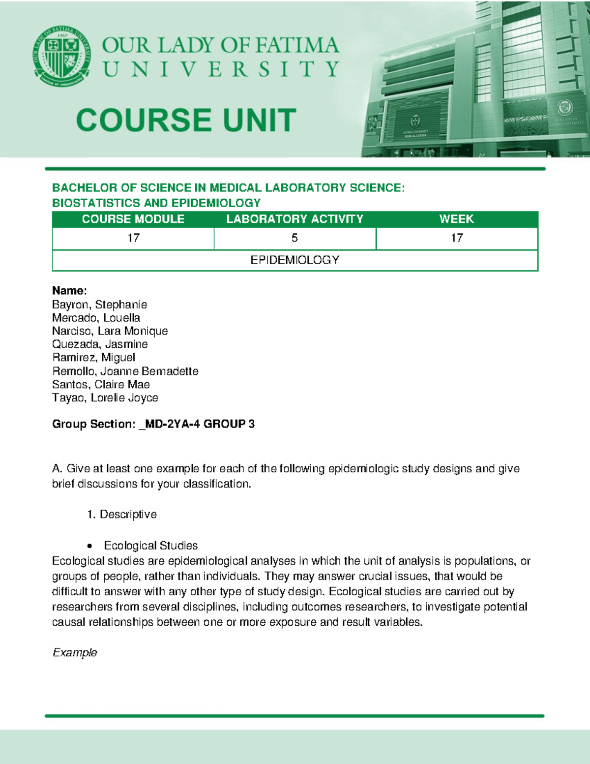 Final-LAB-TASK Group 3DASH4 - BACHELOR OF SCIENCE IN MEDICAL LABORATORY ...