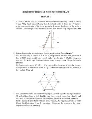 EM Question Bank KTU - EST100 ENGINEERING MECHANICS QUESTION BANK ...