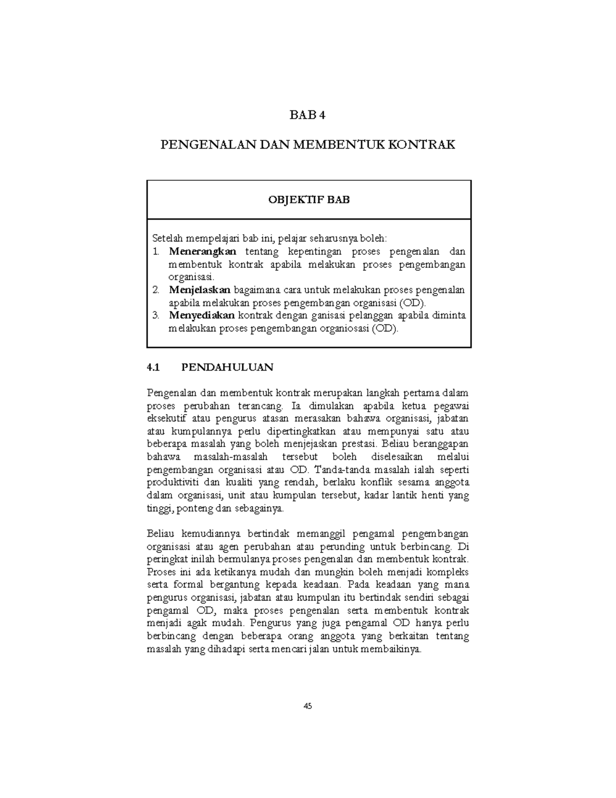 BAB 4 - UUM PACE - BAB 4 PENGENALAN DAN MEMBENTUK KONTRAK OBJEKTIF BAB ...