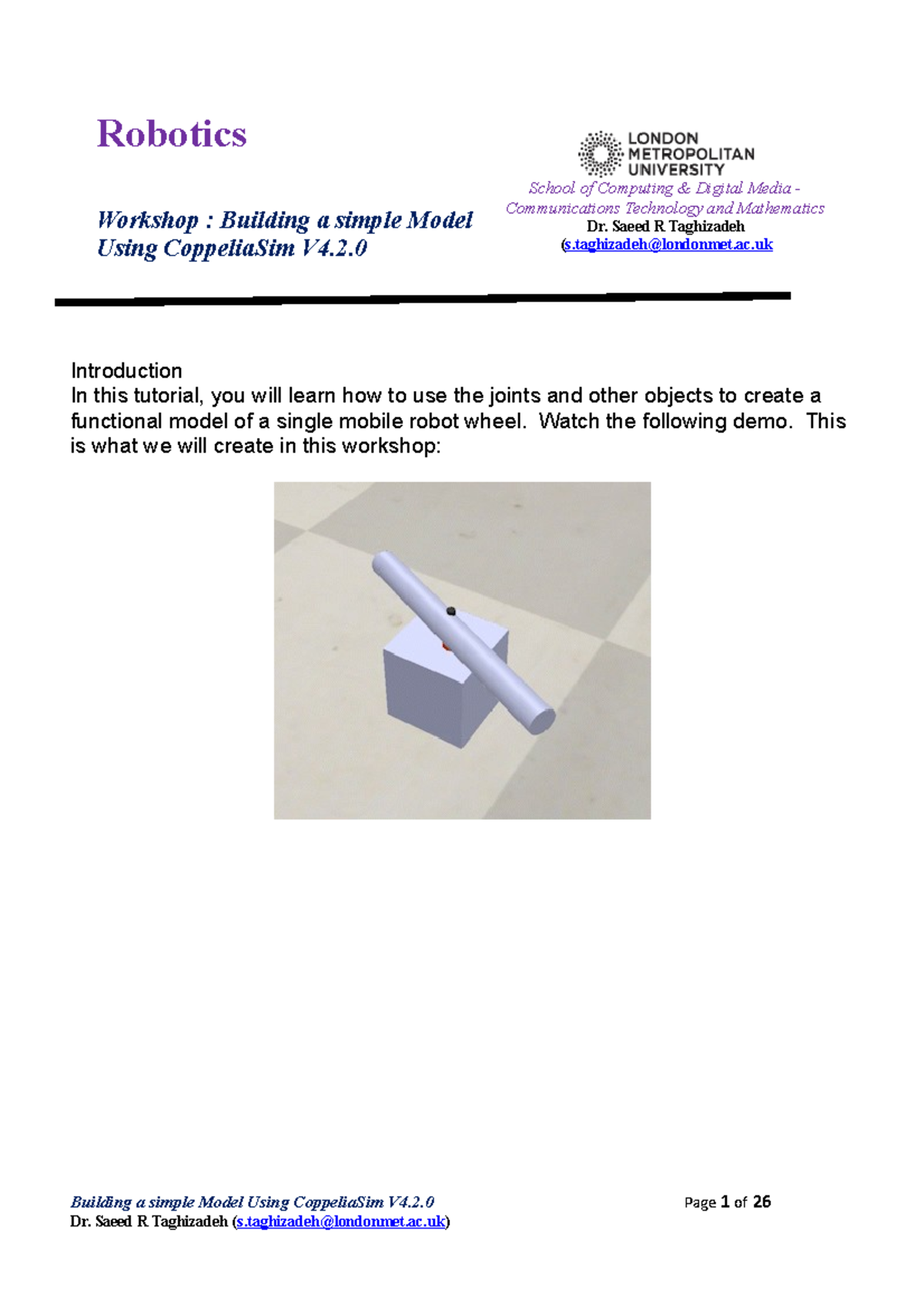 Matlab Workshop W3 And 4 Introduction To Robotics With Coppelia Sim