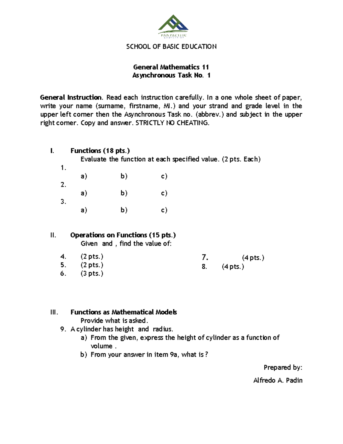 AT 1 - Lesson Plan, Asynchronous Tasks and Exam - SCHOOL OF BASIC ...