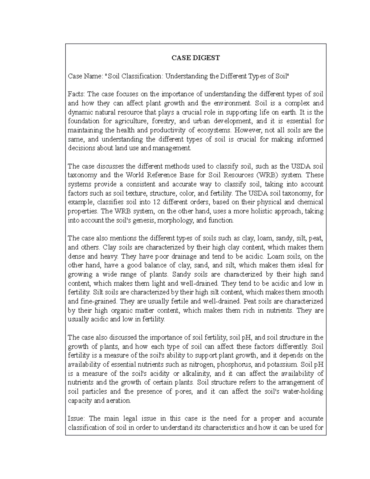 CASE- Digest - soil chemistry - CASE DIGEST Case Name: "Soil ...