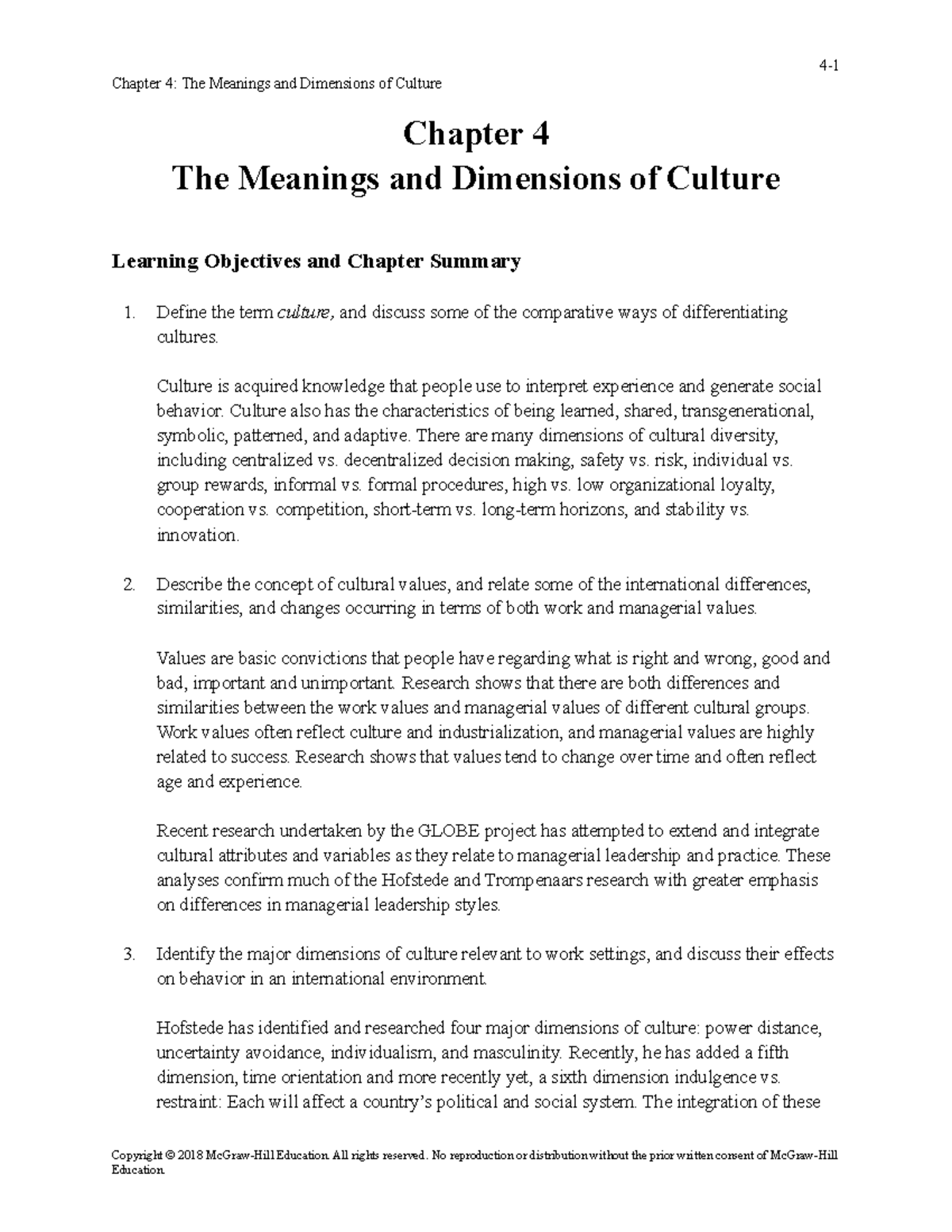 Luthans 10e IM Ch04 - Chapter 4: The Meanings and Dimensions of Culture ...