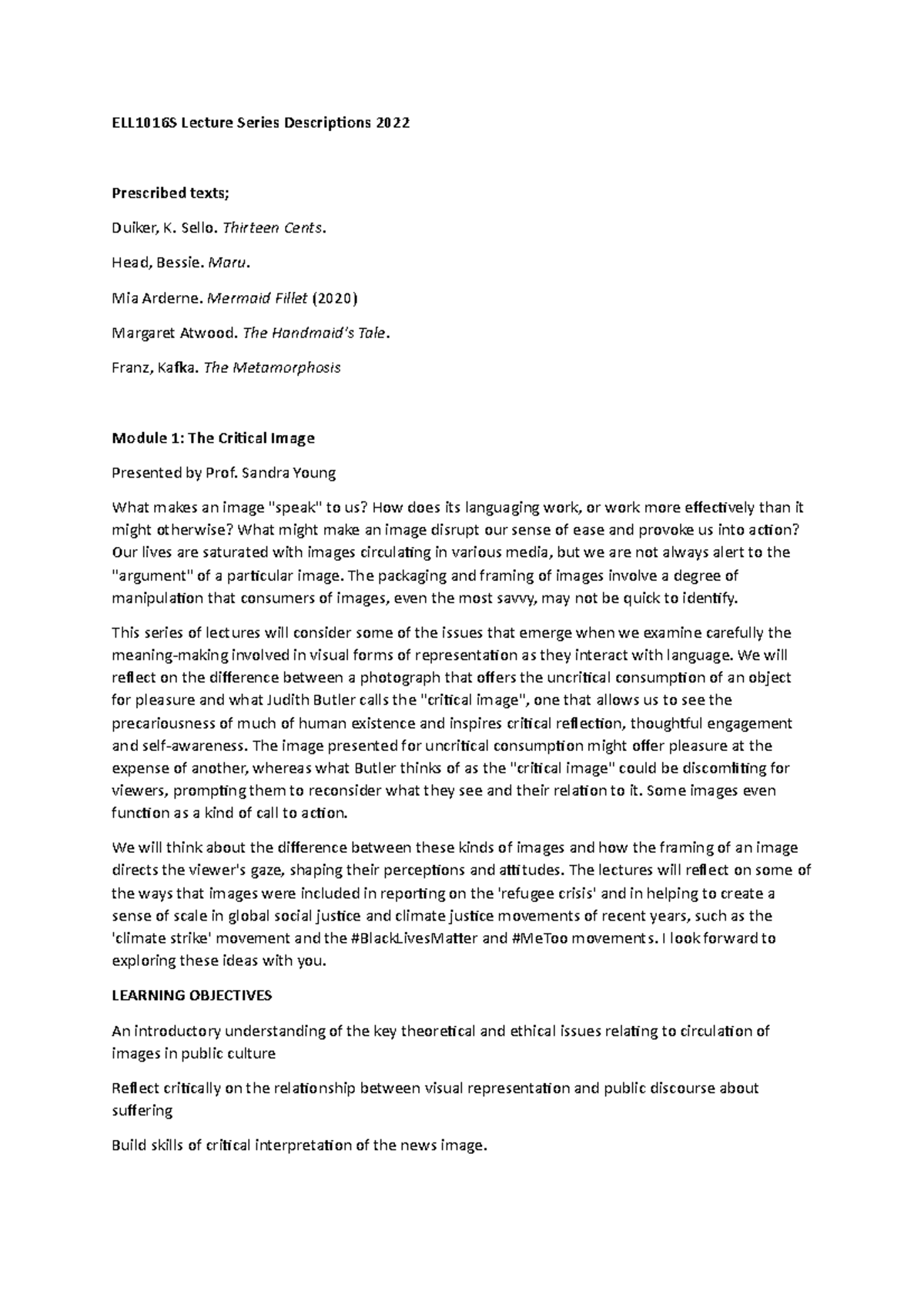 Module Descriptions - ELL1016S Lecture Series Descriptions 2022 ...