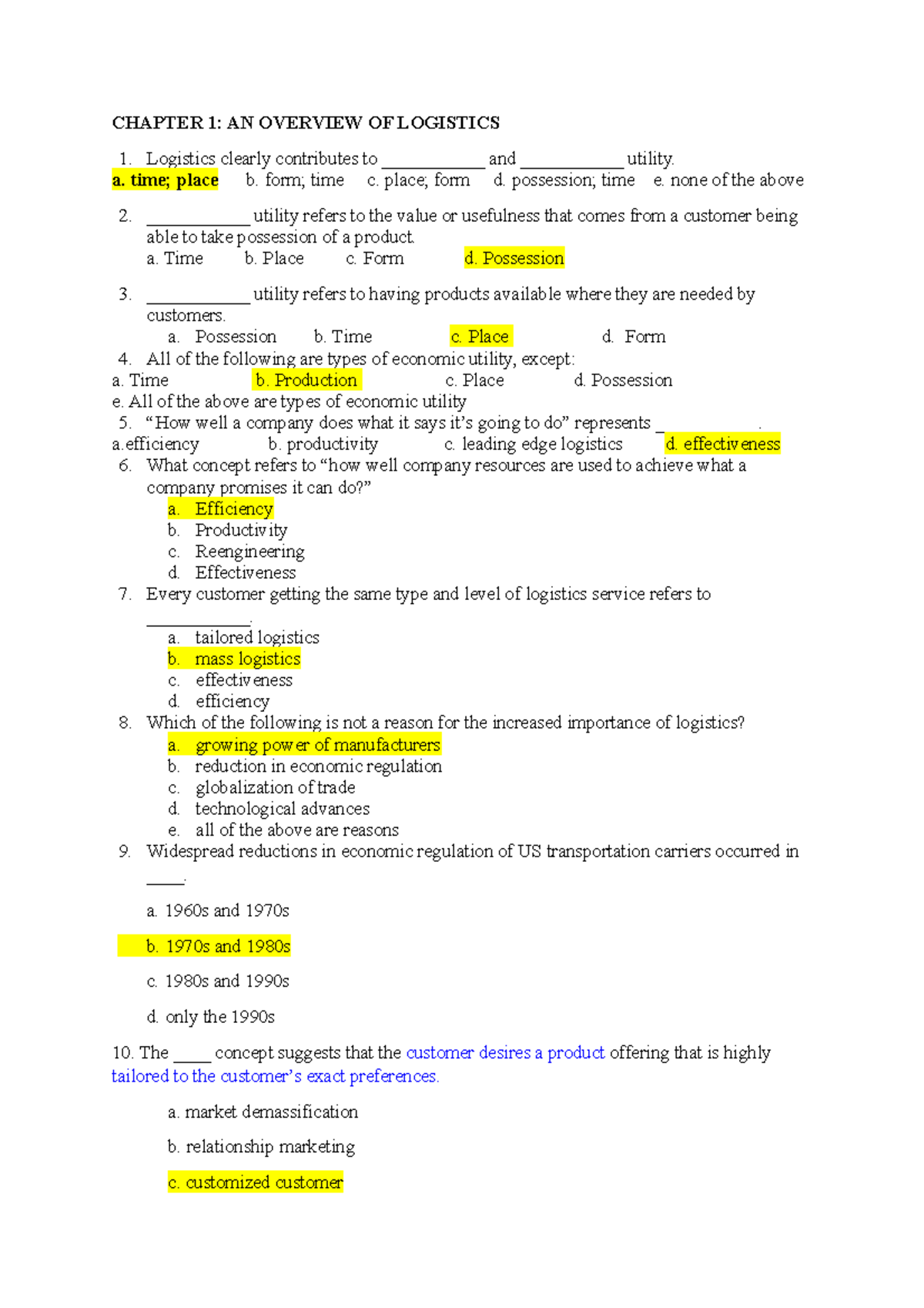 Final-Logistics-draft - CHAPTER 1: AN OVERVIEW OF LOGISTICS Logistics ...
