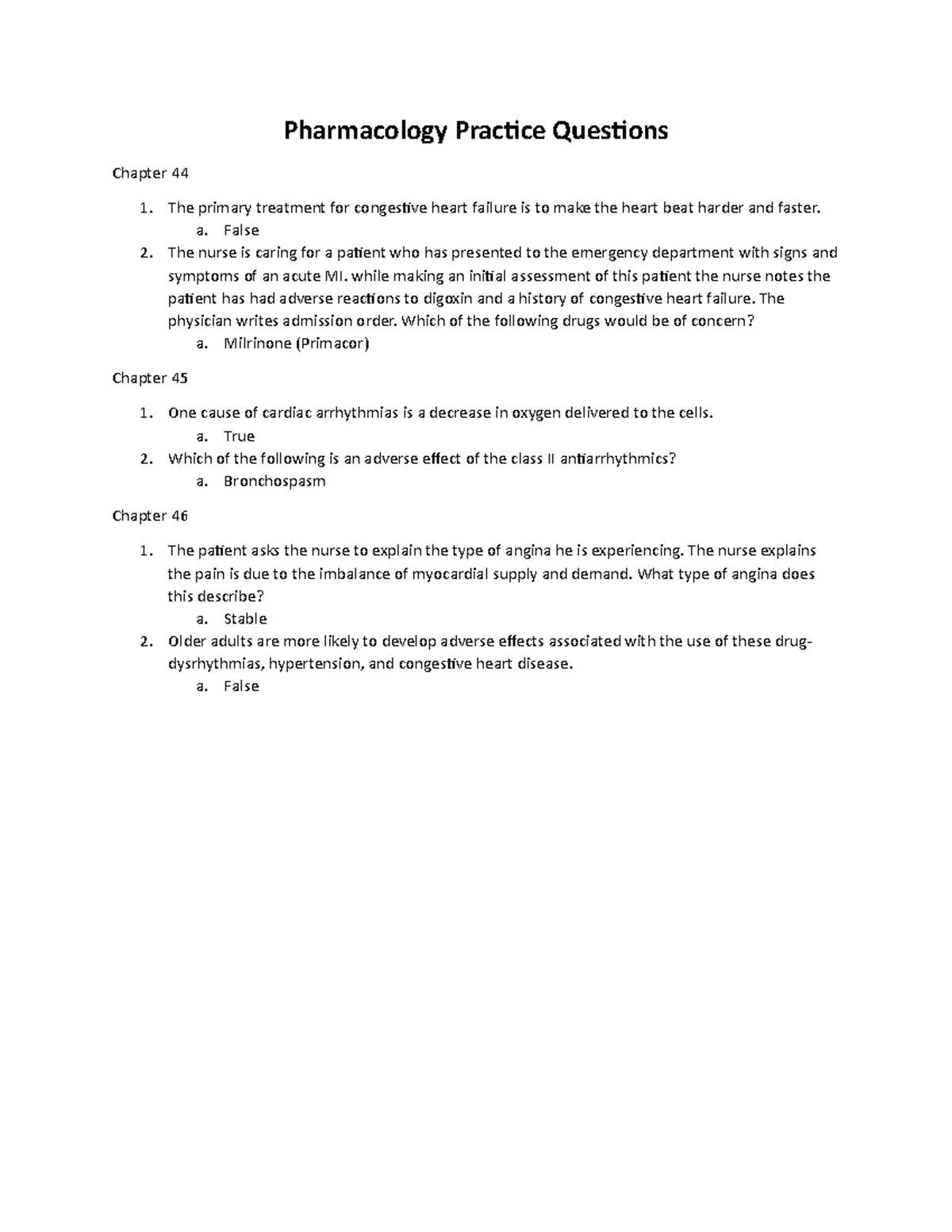 CH 44-46 PPT Questions Pharmacology - Pharmacology Practice Questions ...