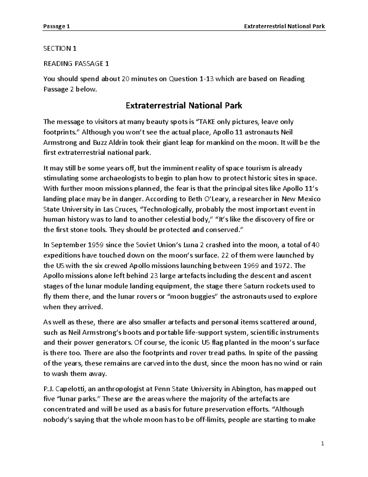 Bản sao của 65 Passage 1 - Extraterrestrial National Park Q1-13 ...